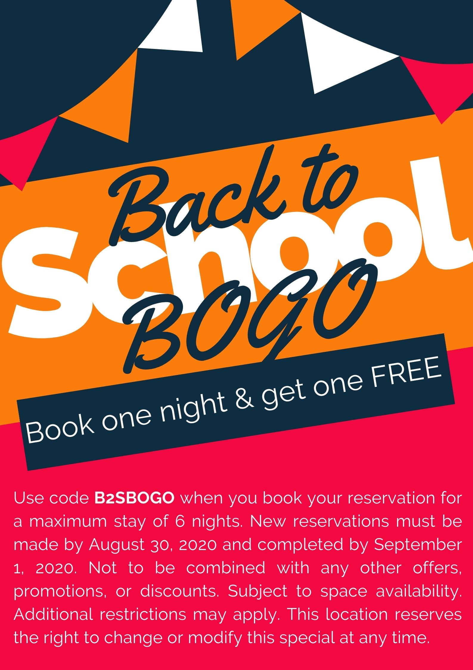 Last Days to Back-to-School BOGO! | Wekiva Falls RV Resort